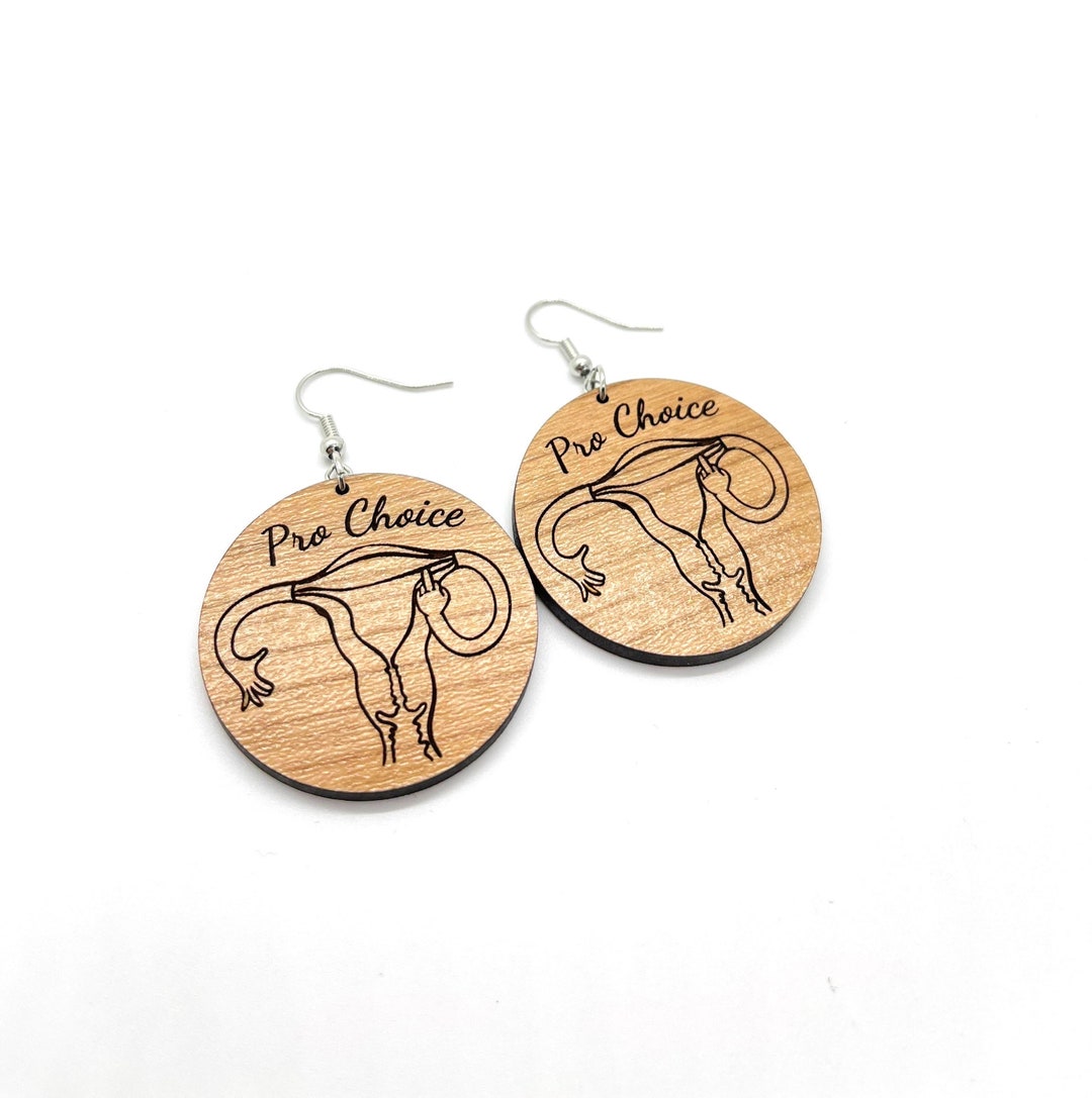 Pro Choice Earrings Jewelry Cherry Wood Gift Feminism Pro Choice Roe ...