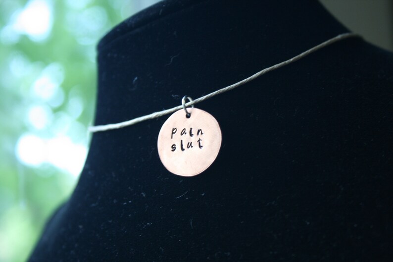 Pain Slut Hammered Penny Charm Necklace Copper New Orleans - Etsy