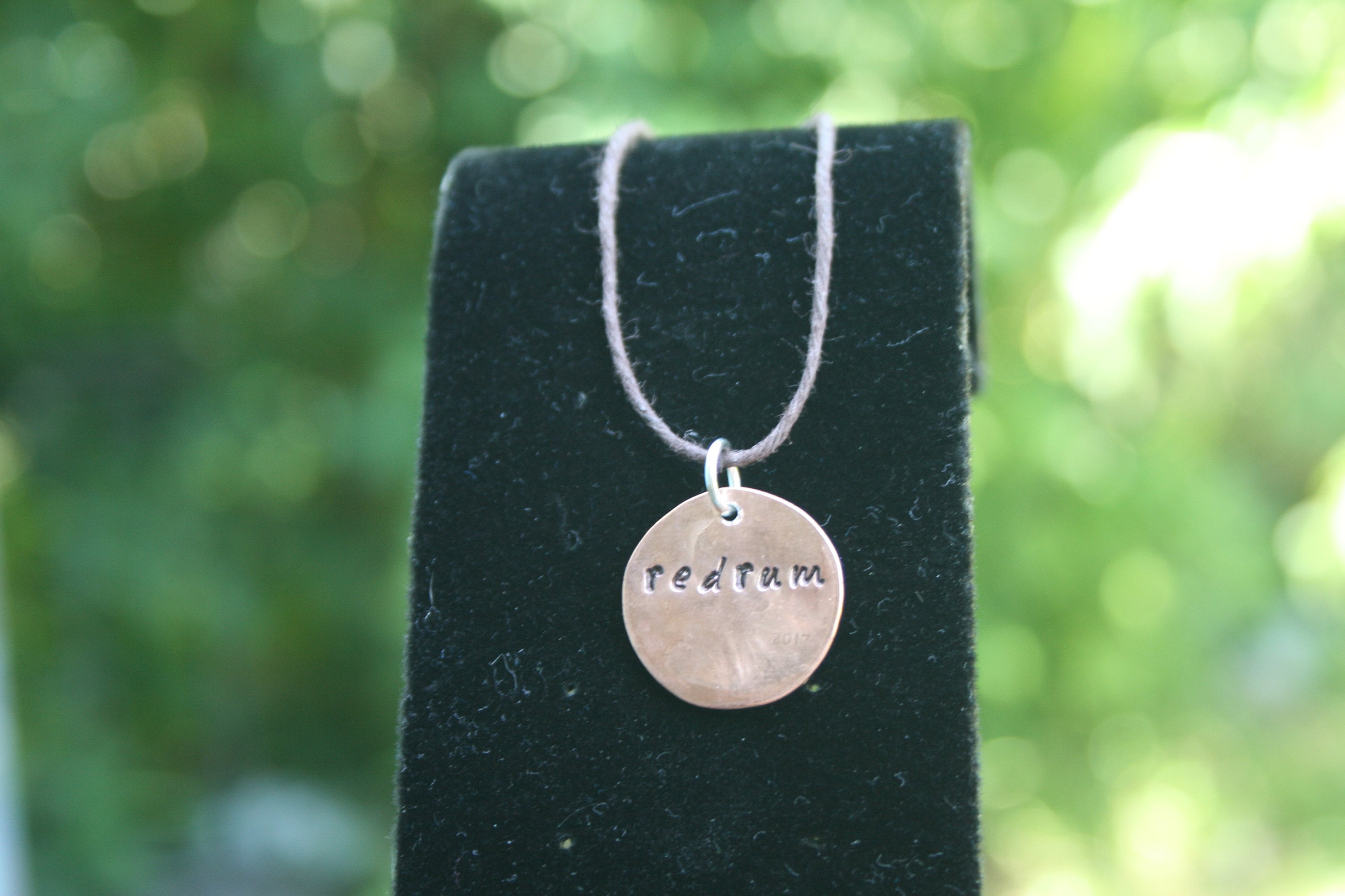 Redrum Hammered Penny Charm Necklace Copper Jewelry Steven - Etsy UK