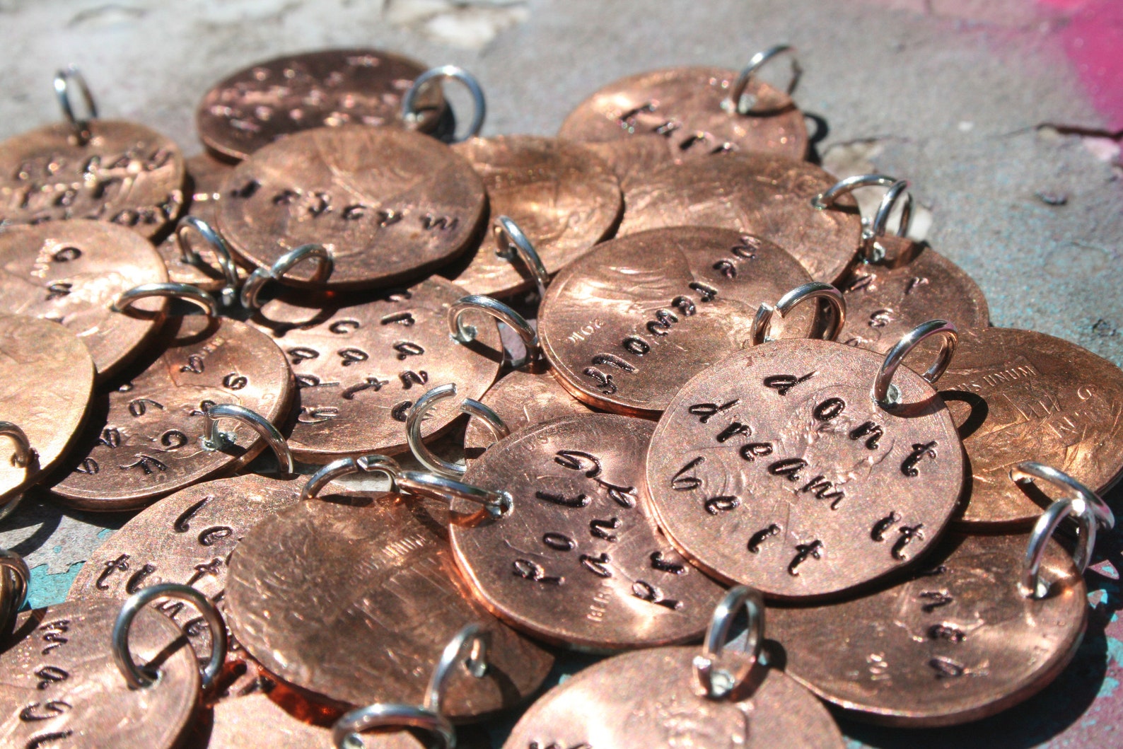 Go Away Hammered Penny Charm Necklace Copper Humor Pandemic - Etsy