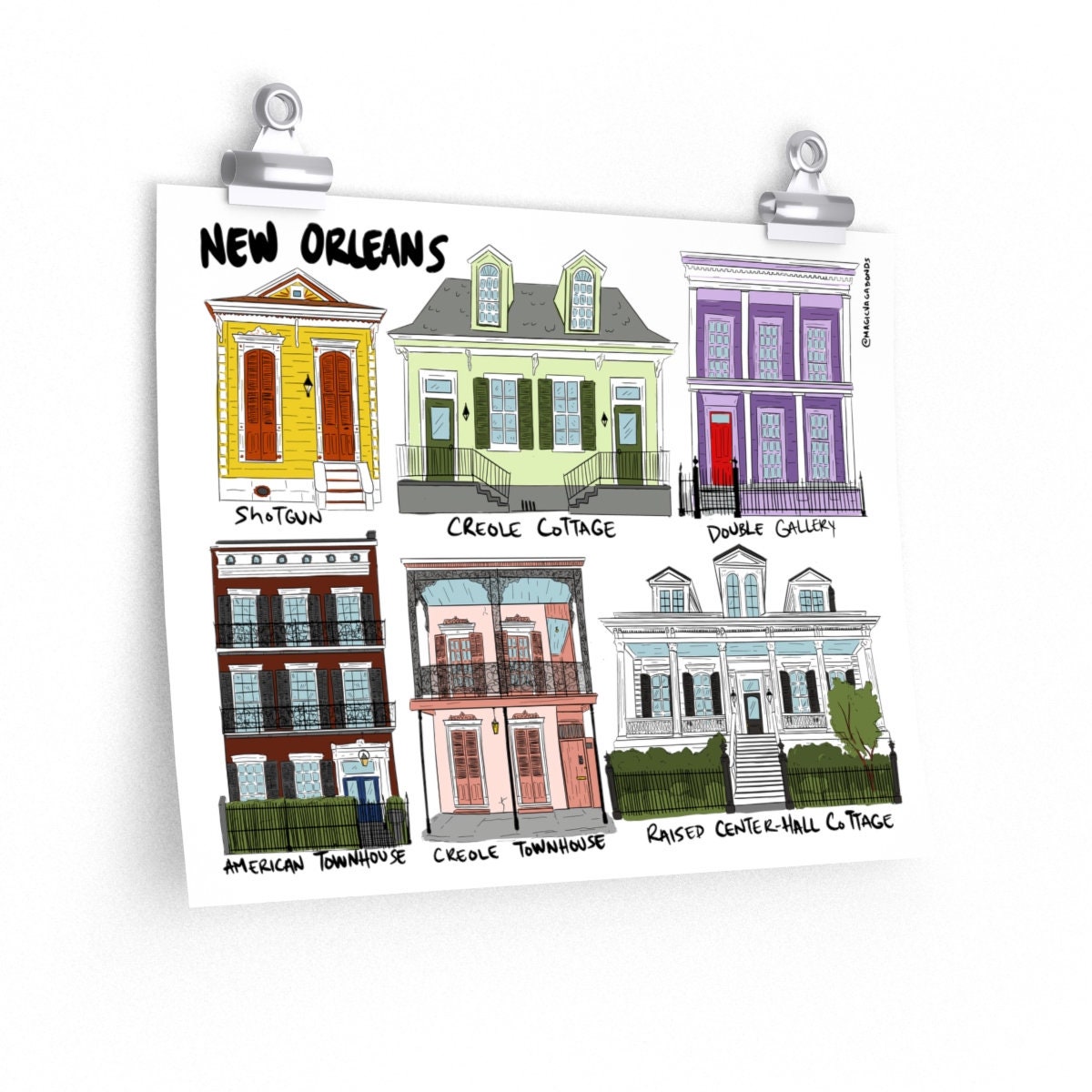 New Orleans Houses Premium Matte Horizontal Poster Nola French - Etsy