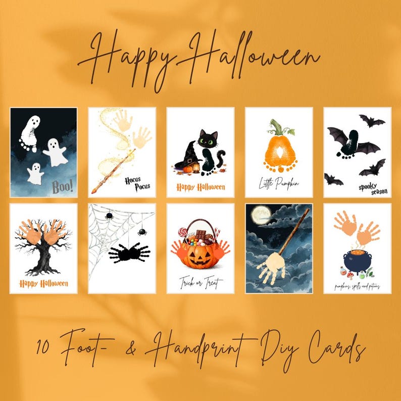 Halloween Handprint & Footprint Craft Templates (PDF) – Set of 10 ...
