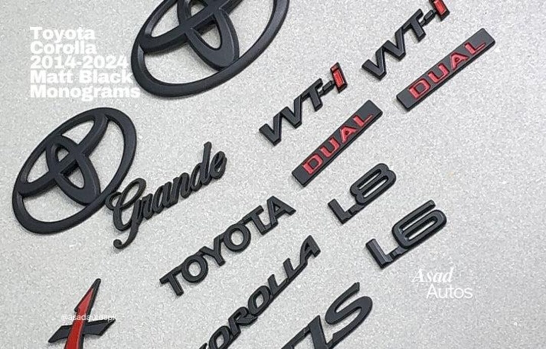 Toyota Corolla Altis Grande Emblem Logo Badge Black Matt Finishing - Etsy