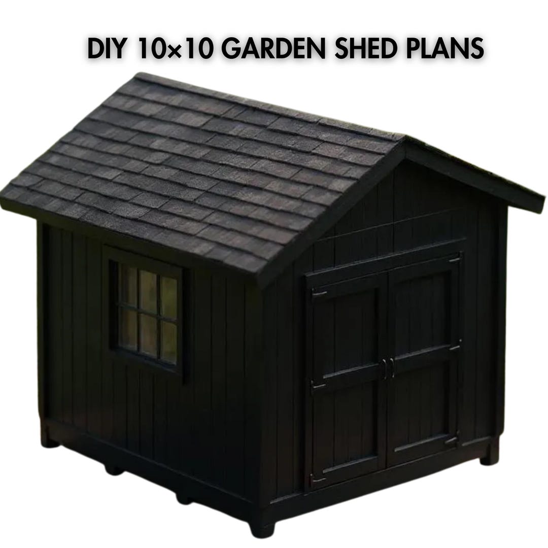 10x10 Garden Shed Plans PDF Printable- DIY Storage Shed Design ...