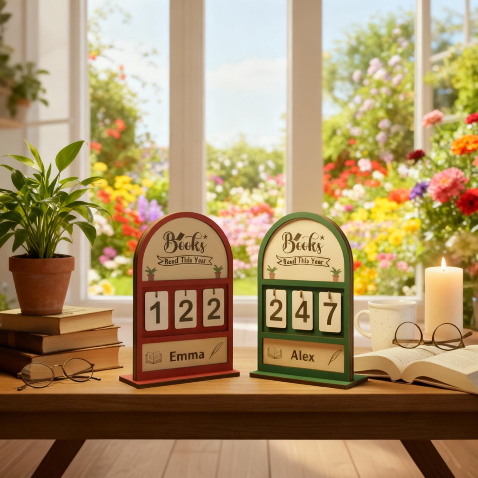 Custom Reading Tracker, Books Read This Year Flip Number Sign ...