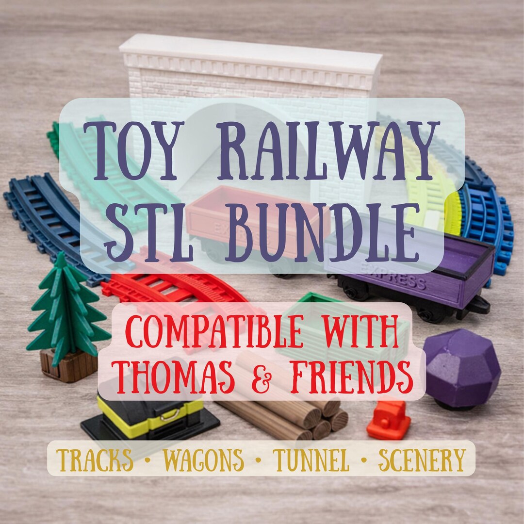 Toy Railway STL Bundle | Wooden Track Compatible Set | Tracks, Wagons ...