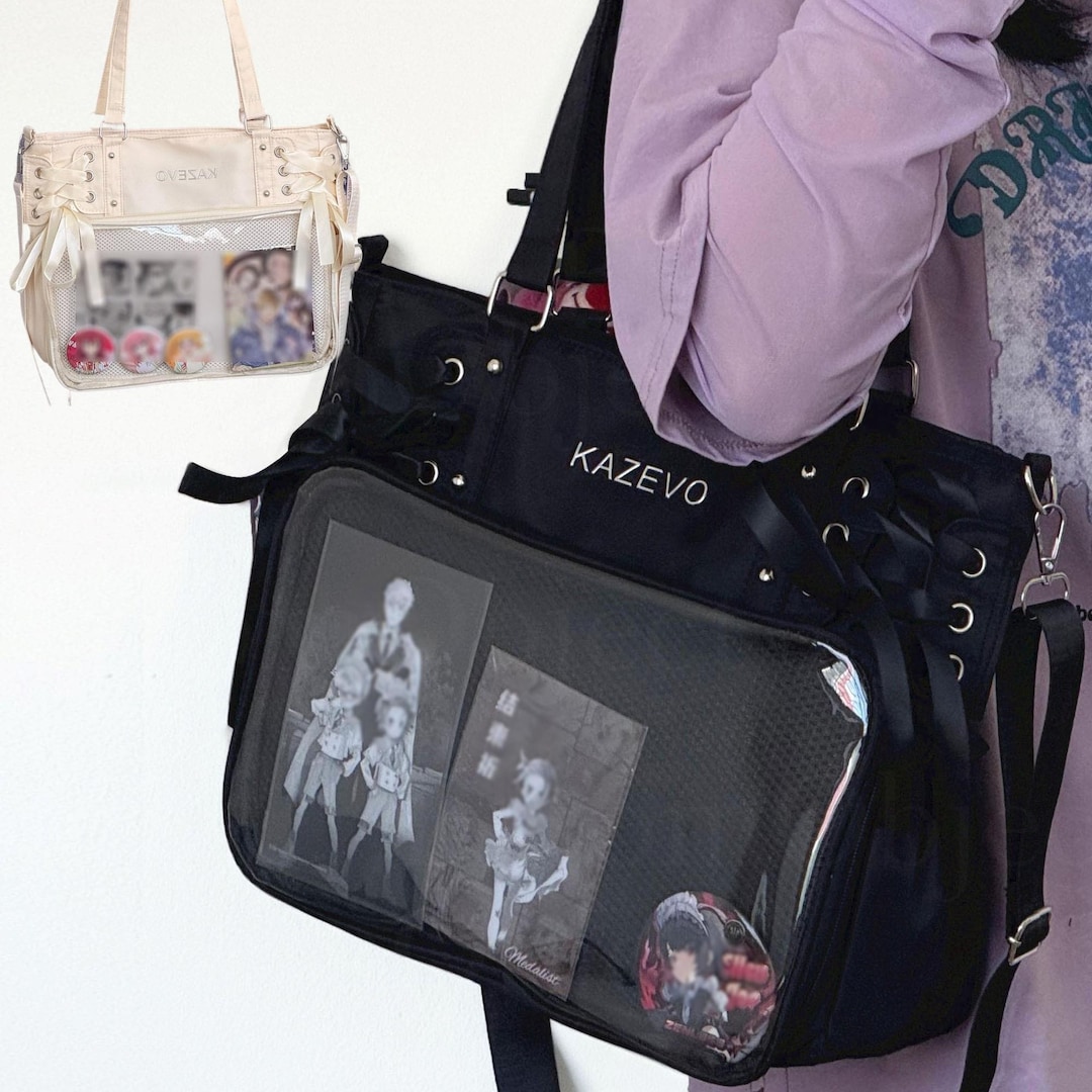 Large Ita Bag With Bow Ribbon, Clear Window Bag, Pin Display Bag, Ita ...