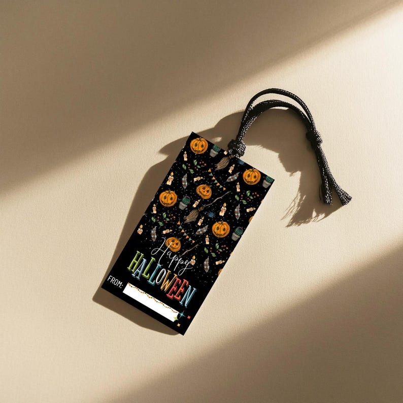 Happy Halloween Gift Tag, Trick or Treat Favor Bag Tag, Fall Gift Tags ...