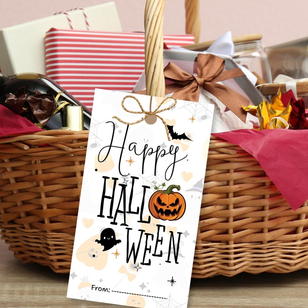 Happy Halloween Gift Tag, Trick or Treat Favor Bag Tag, Fall Gift Tags ...