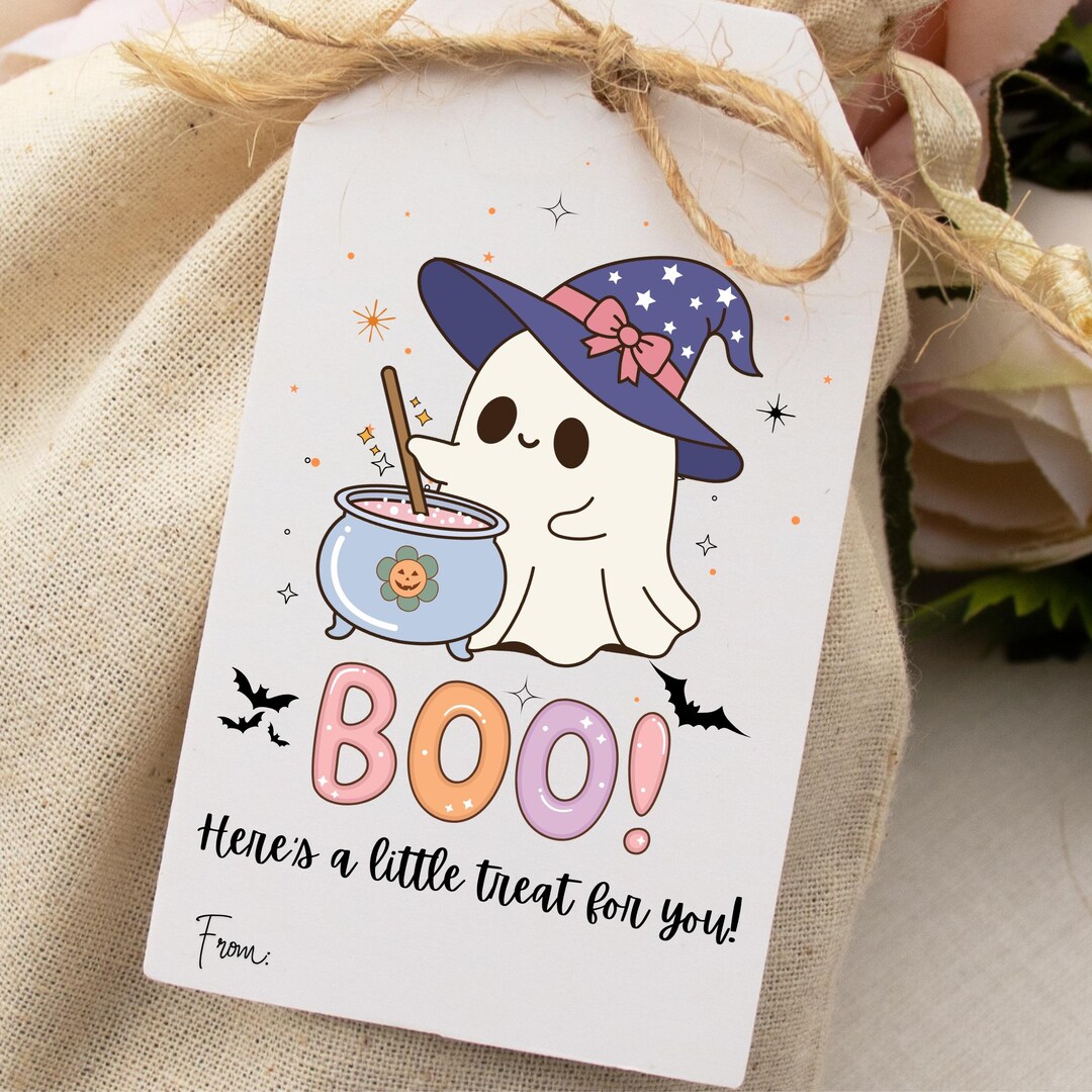 Happy Halloween Gift Tags Trick or Treat Favor Tags Ghost Treat Tag ...