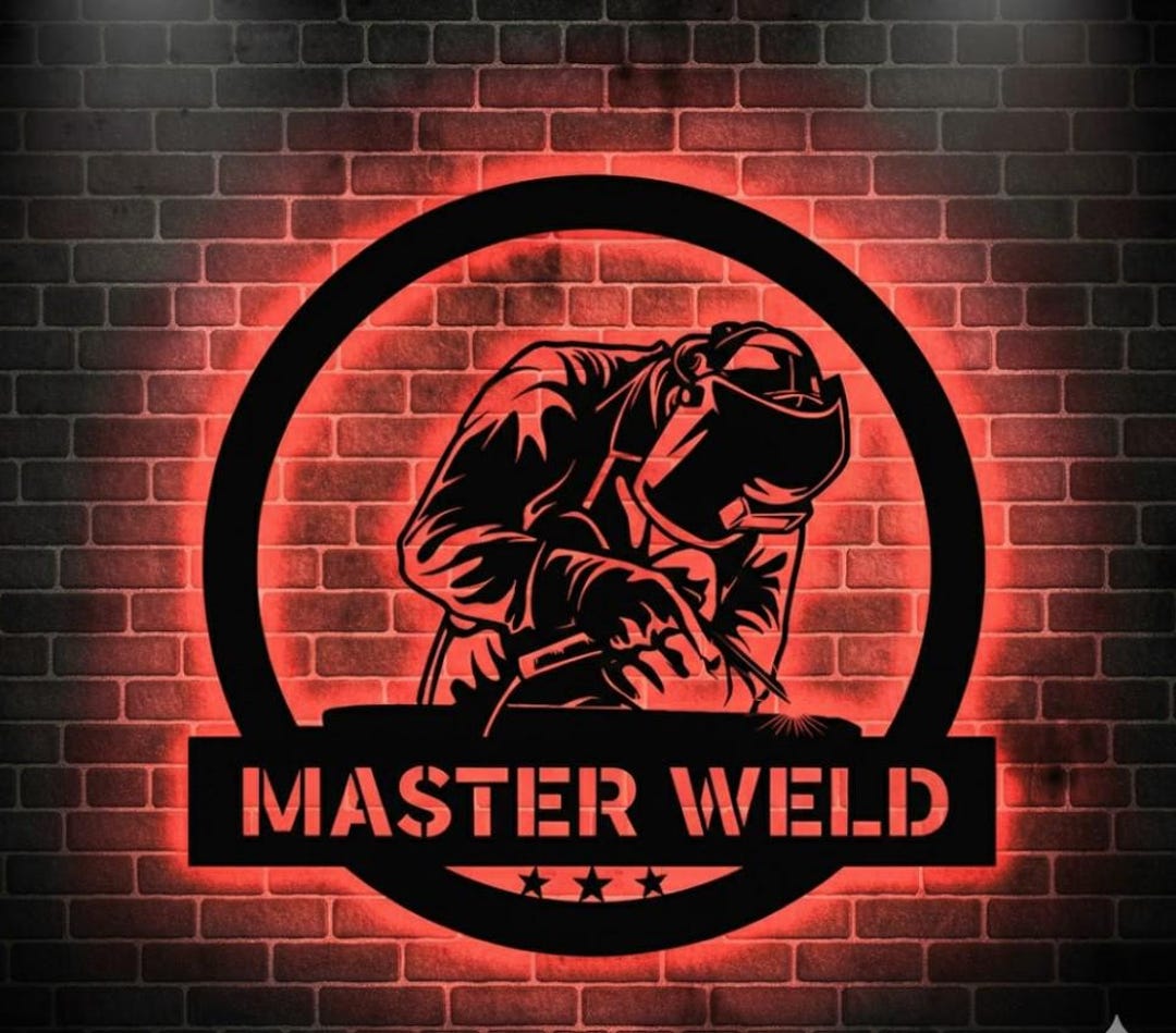 Master Weld Metal Sign LED Light, Personalized Welder Gift for Him ...