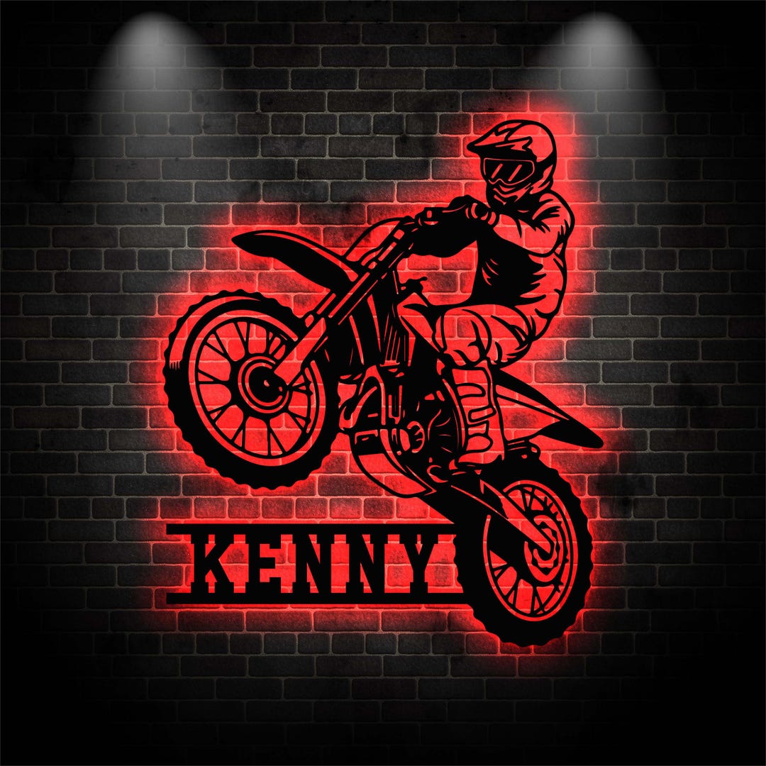 Personalized Motocross Metal Sign: Custom Dirt Bike Art, Man Cave Decor ...