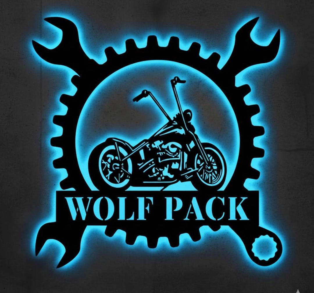 Motorcycle Chopper LED Light up Sign, Custom Name Biker Wall Art ...