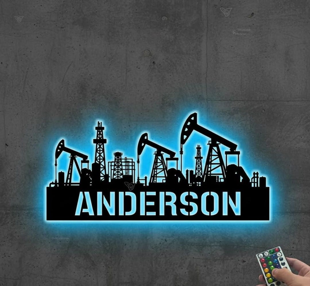 Custom Oil & Gas Industry Sign, Personalized Oil Worker Light, Oilfield ...
