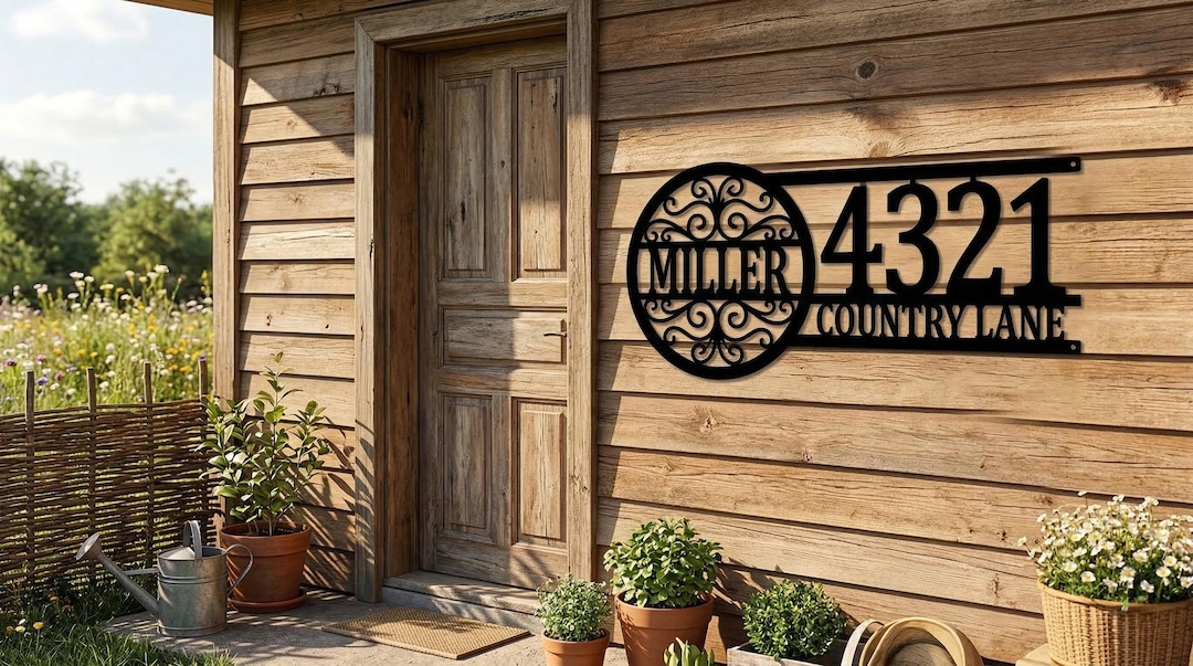 Custom Address Plaque, Personalized House Number Metal Sign, New Home ...