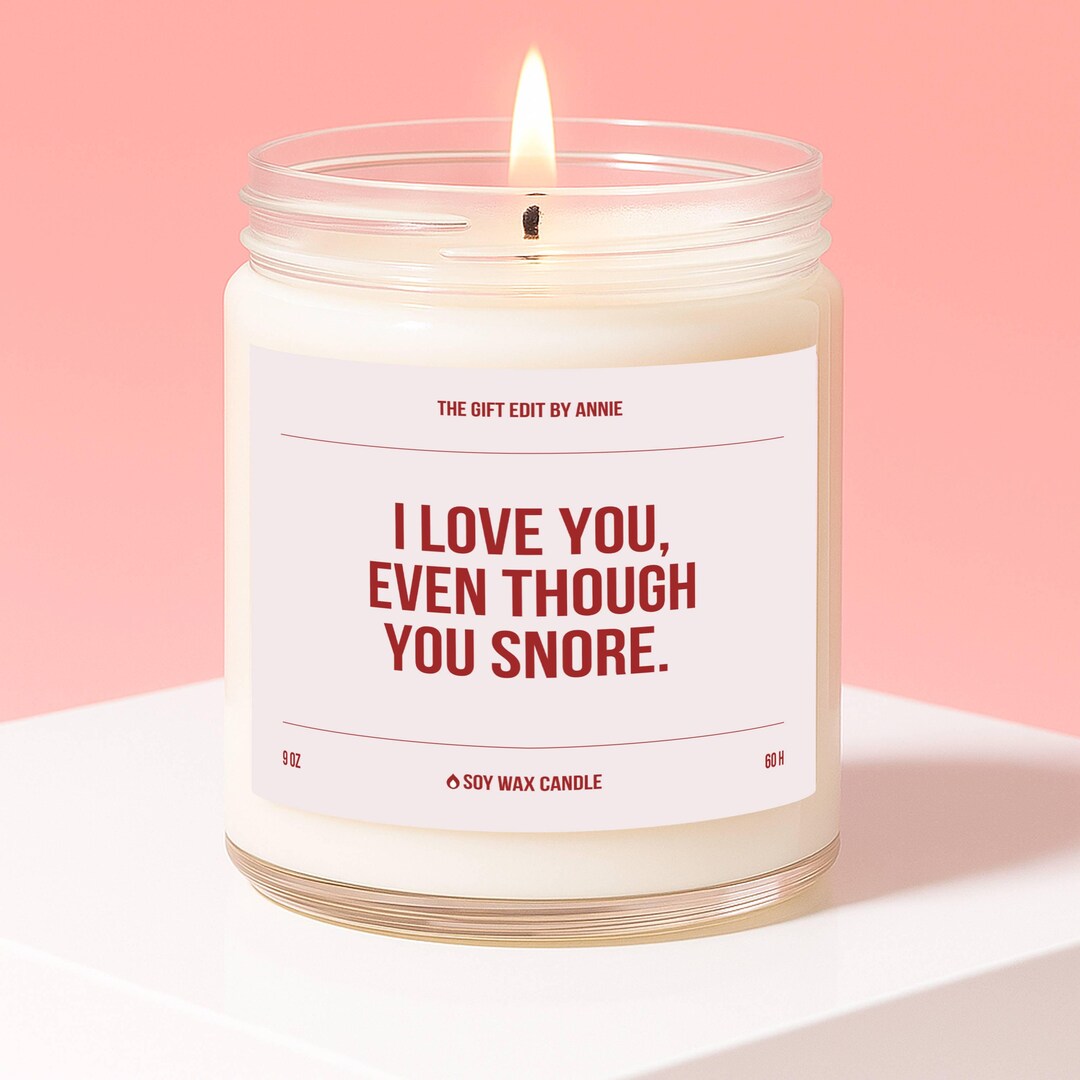 Funny Anniversary Gift, Snoring Husband Gift, Valentine's Day Candle ...