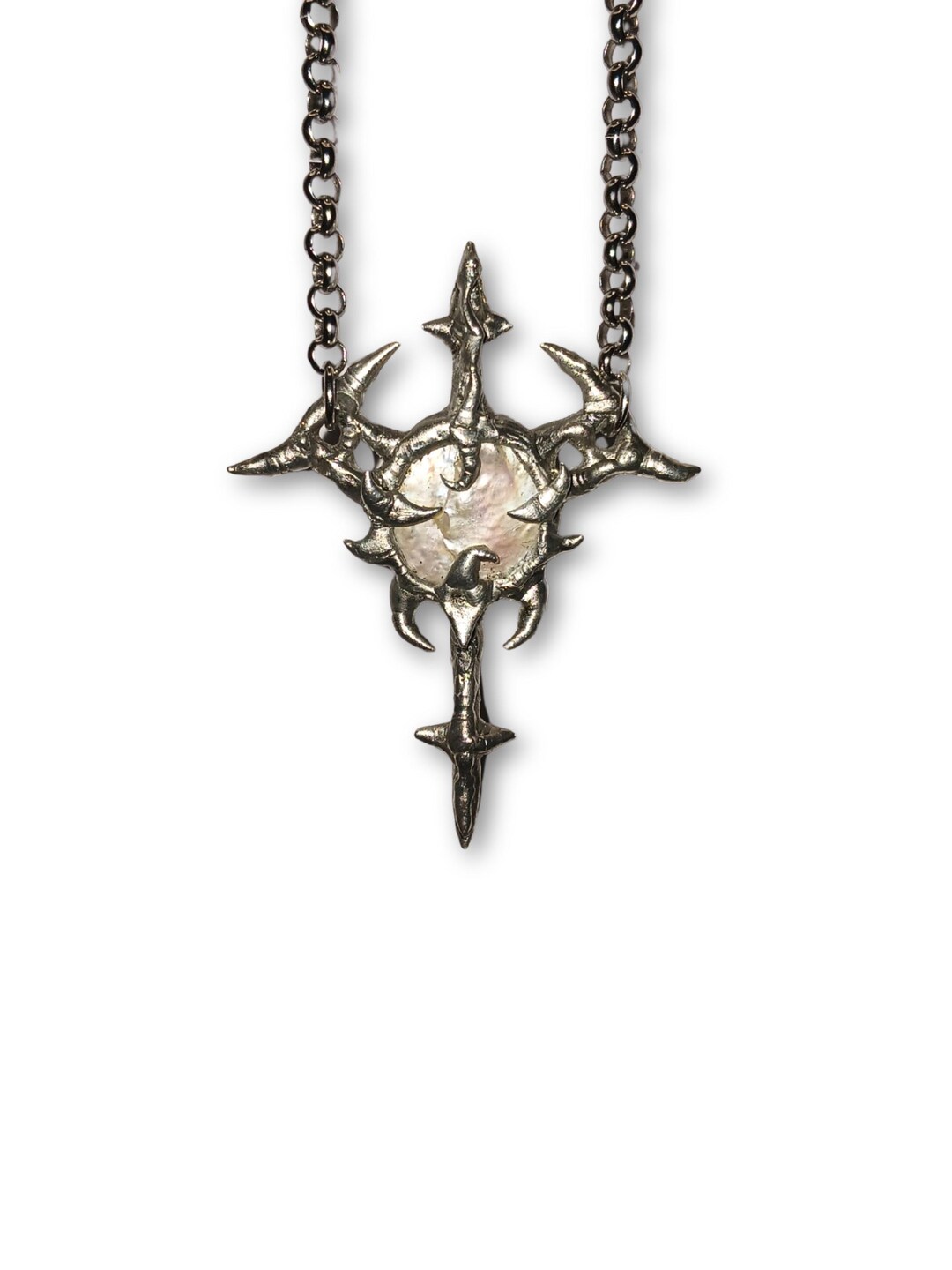 Sword Inspired Pendant Necklace With a Freshwater Pearl, Soft Solder ...