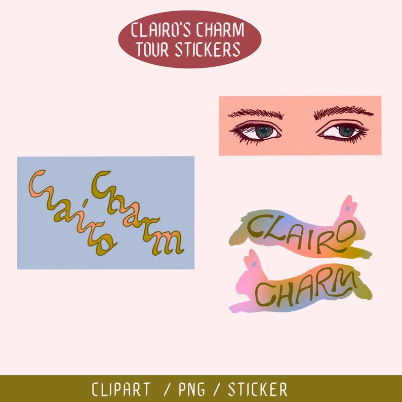 Clairo PNG Sticker Pack | Charm Tour Fan Merch | Digital Indie Stickers ...