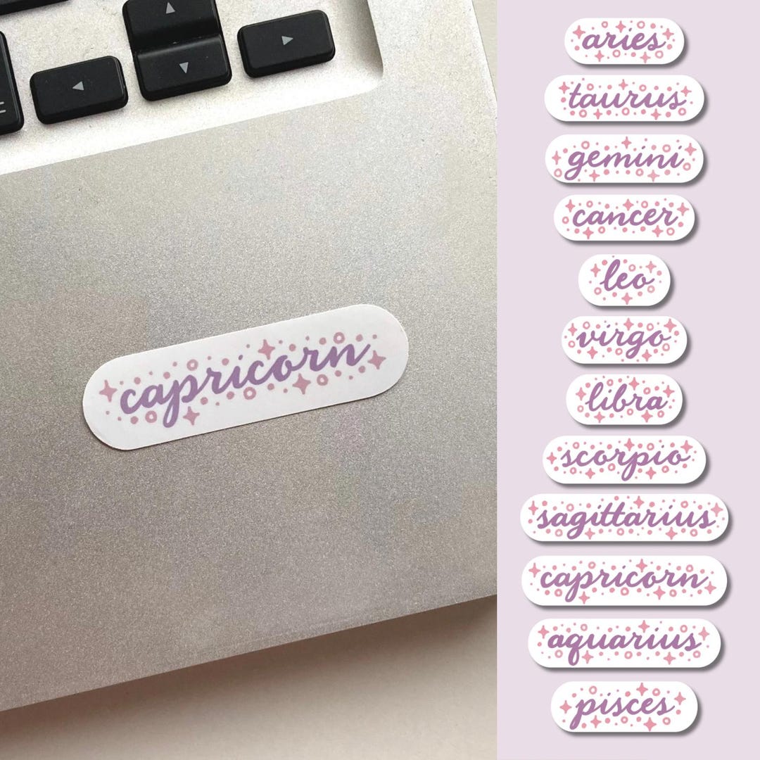 Star Sign Vinyl Sticker, Cute Zodiac Sign Decal for Planners ...