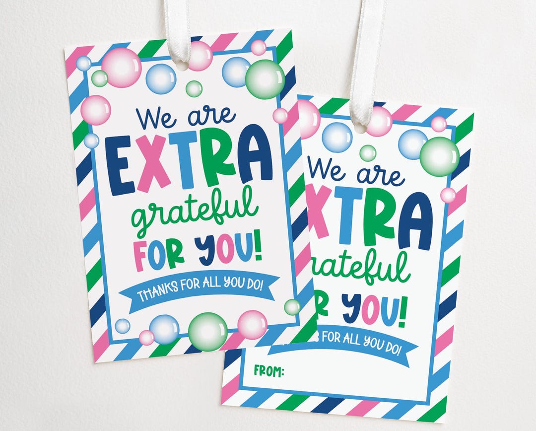 Extra Grateful Gum Gift Tag, Candy Printable Tag, Digital Download, Gum ...