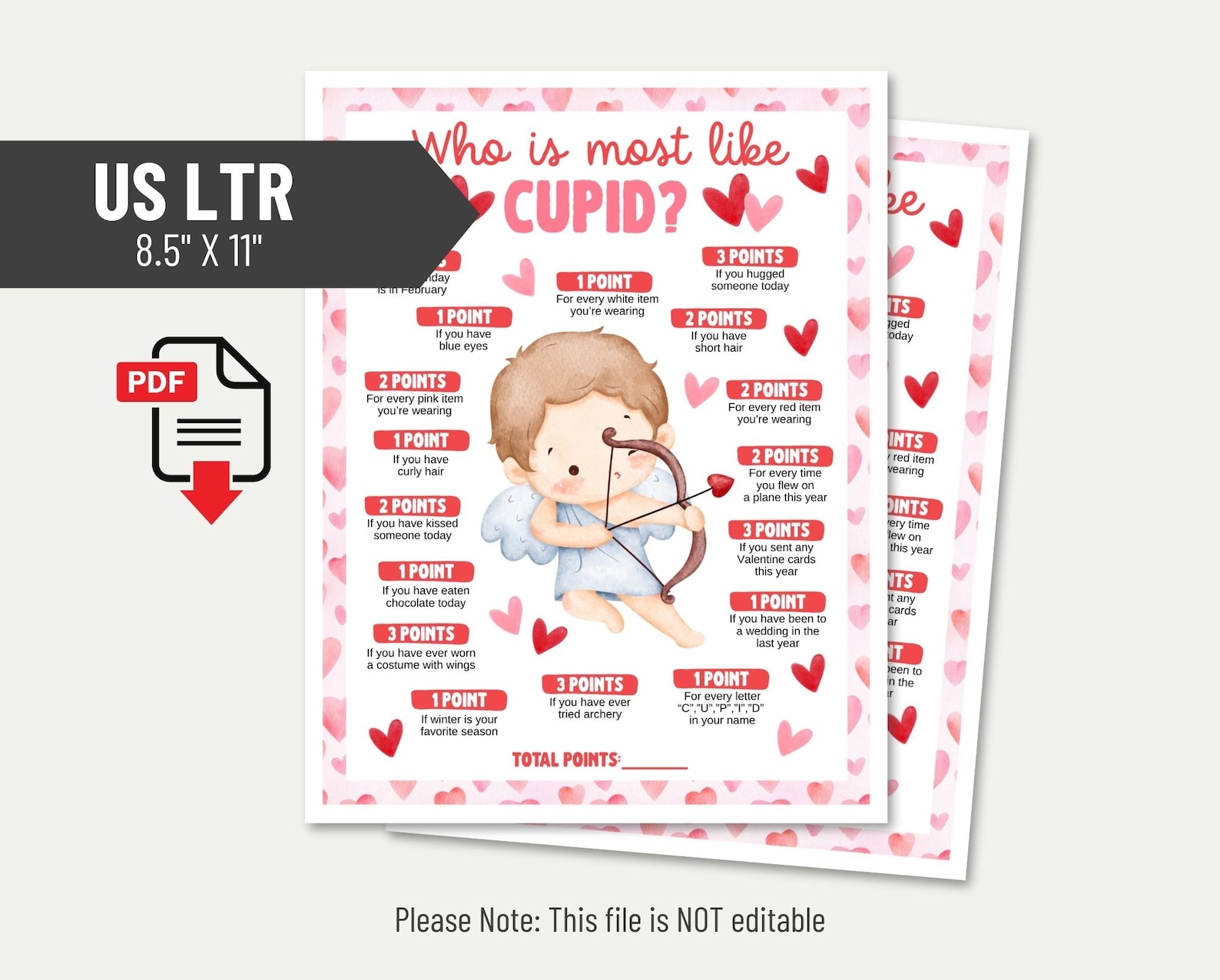 Who is Most Like Cupid Game, Printable Valentine Game for Kids Adults ...