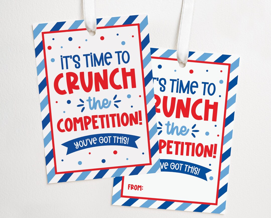 Crunch the Competition Gift Tag, Chocolate Bar Printable Tag, Digital ...