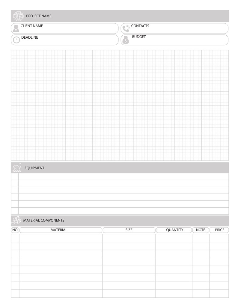 Woodworking Project Planner | Printable PDF | Sketches, Materials ...