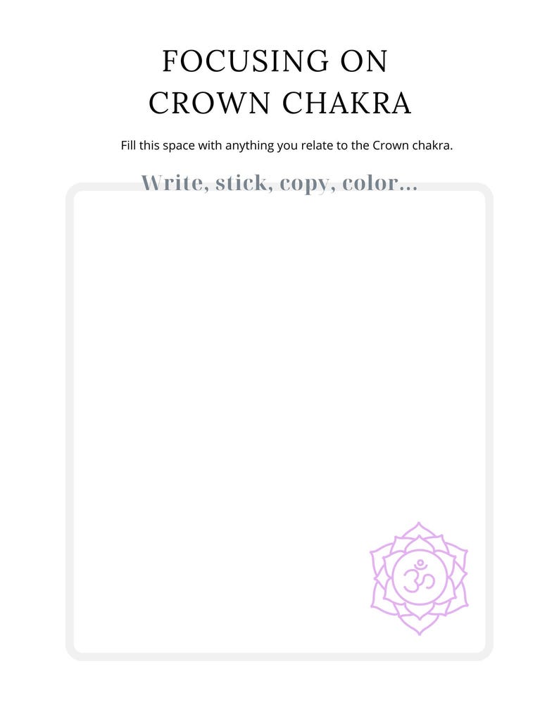 Chakra Journal Printable | Spiritual Meditation Workbook (PDF) - Etsy