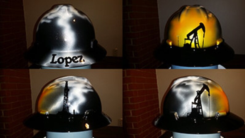 Oilfield Storm custom painted hard hat | Etsy
