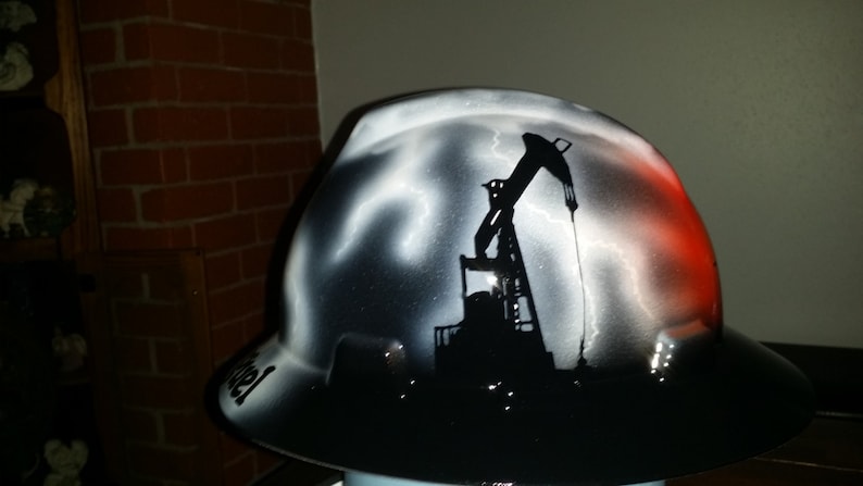 Oilfield Storm custom painted hard hat | Etsy