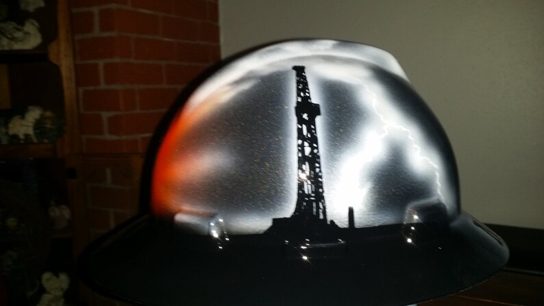 Oilfield Storm custom painted hard hat | Etsy
