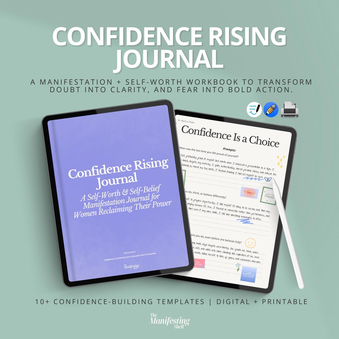 Confidence Rising Manifestation Journal | Self-worth & Self-belief ...