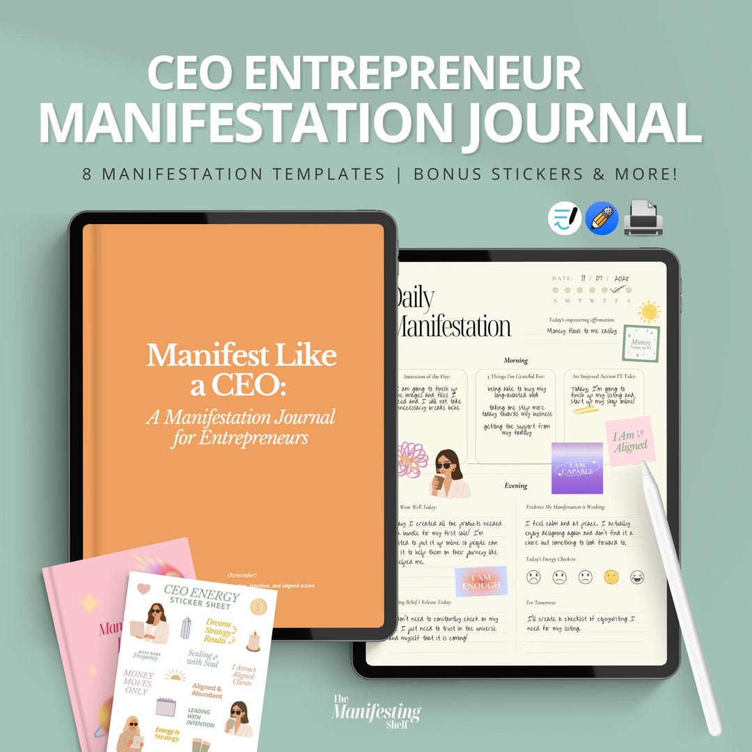 CEO Manifestation Journal: Digital Planner for Entrepreneurs (goodnotes ...