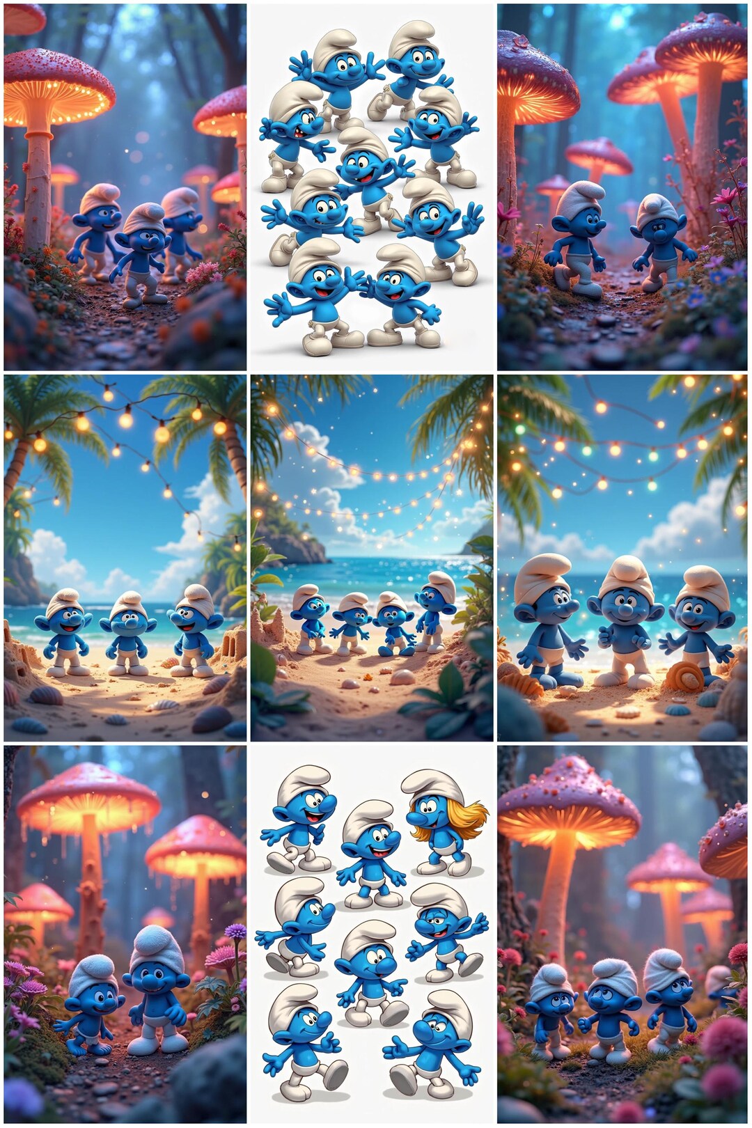 Smurfs Character Stickers: Kids Room Decor, Water Bottles, and More - Etsy