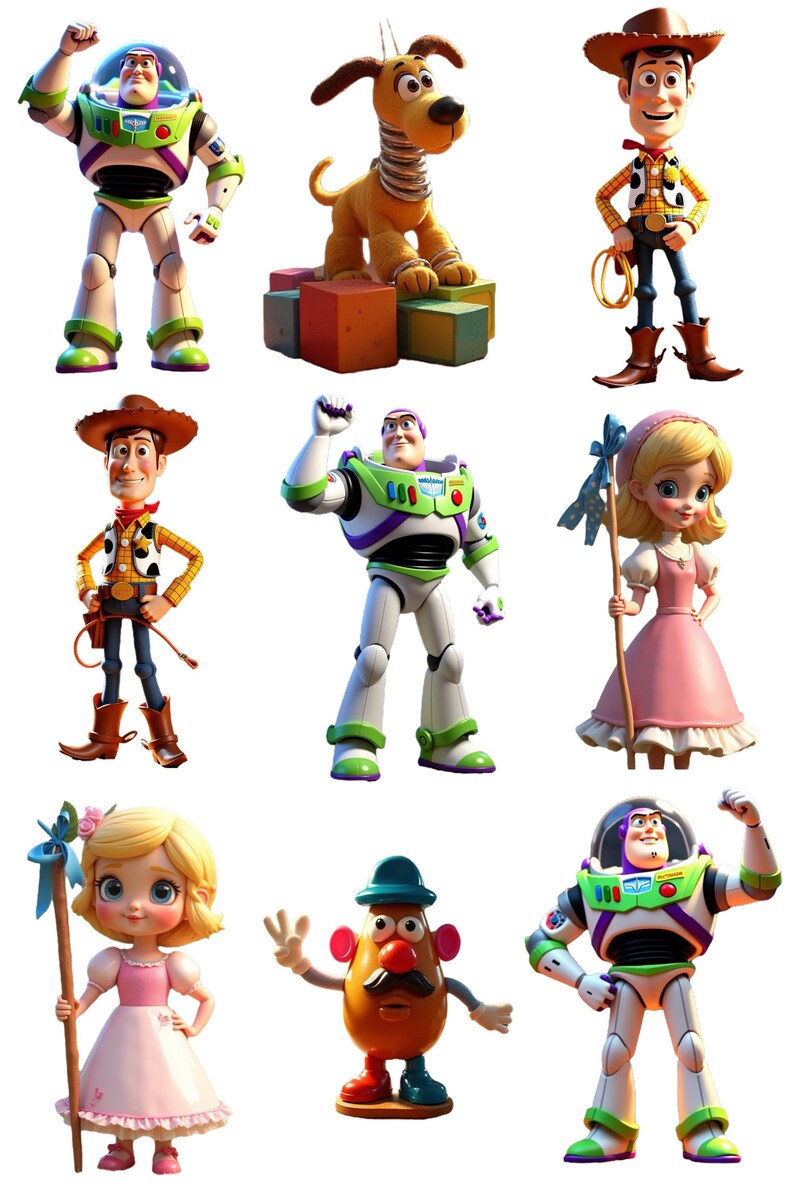 Toy Story Cartoon Character Stickers: Kids Room Decor, Party Favors - Etsy