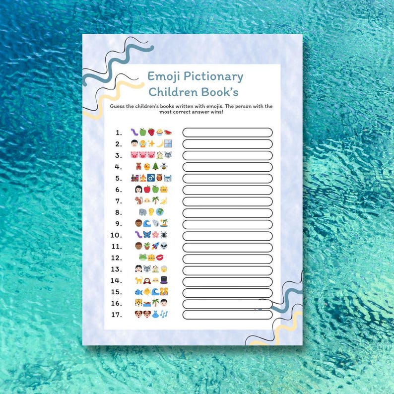 Children's Book Emoji Pictionary Game | Emoji Game | Emoji Pictionary ...