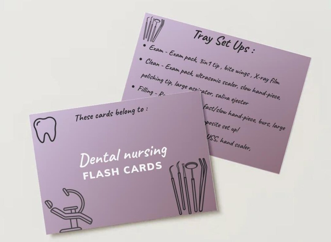 Dental Flash Cards - Etsy