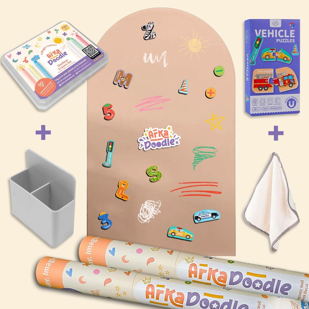 Peach Magnetic Wall Arch Decal Bundle: Kids Nursery Learning Board - Etsy
