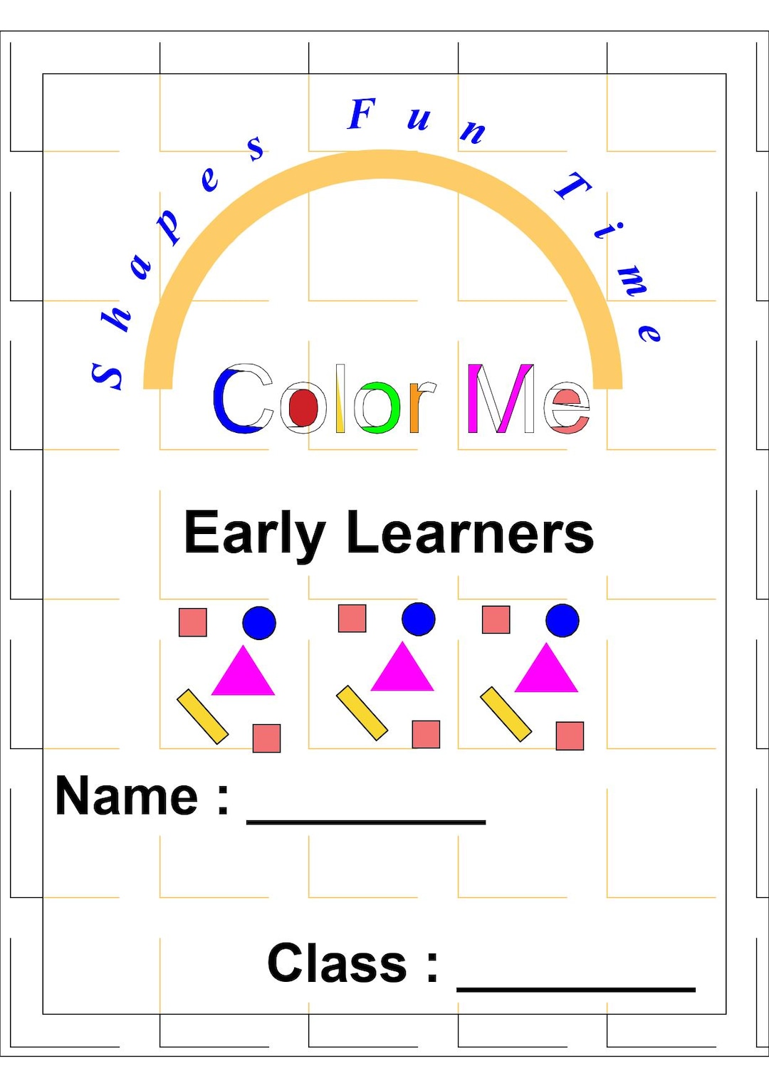 Shapes & Numbers Coloring Pages: Kids' Activity Book (A4 Printable ...