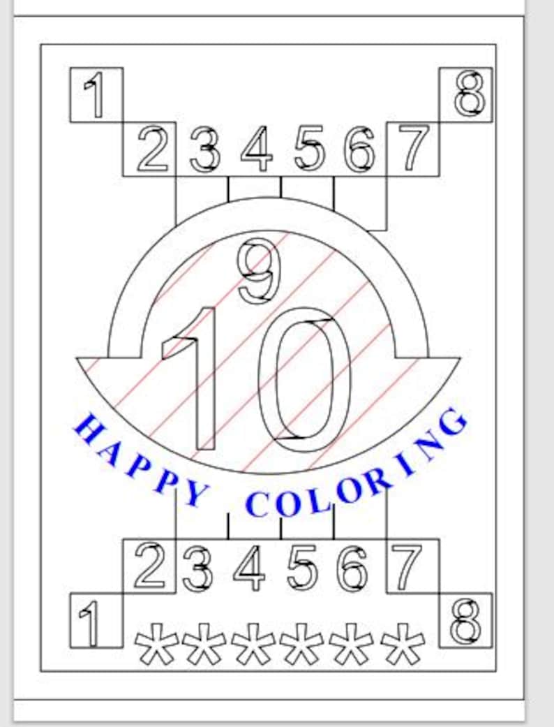 Number Coloring Pages for Kids: Early Math Activity (printable 8.5x11 ...