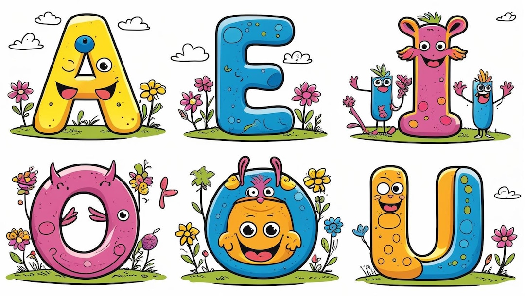 Vowels Coloring Pages for Kids: Early Learning Printable (PDF Download ...