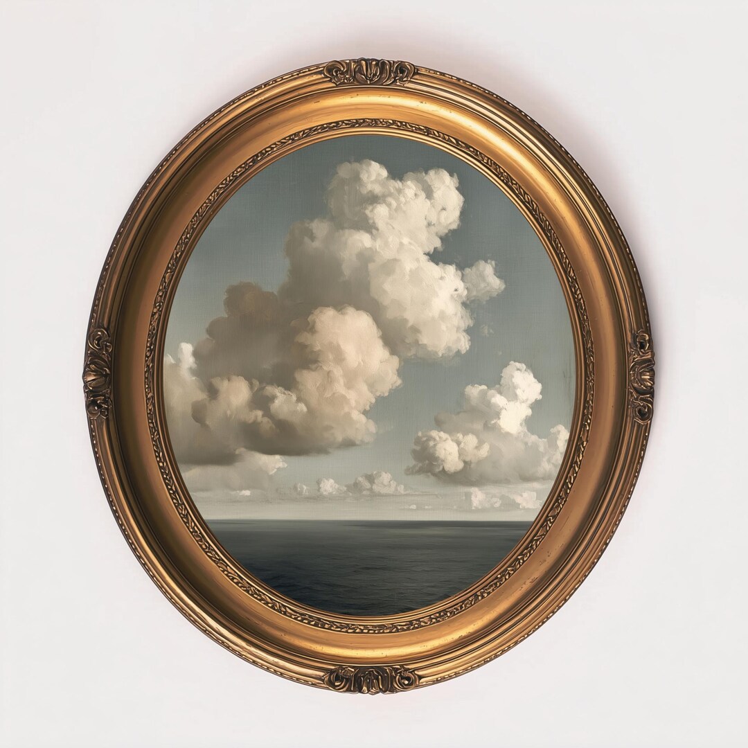 Calm Ocean Wall Art: Neutral Sky and Sea Landscape (printable Digital ...
