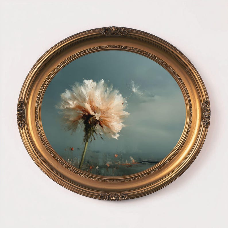 Dandelion Wish Art Print: Minimalist Nature Painting (digital Download ...