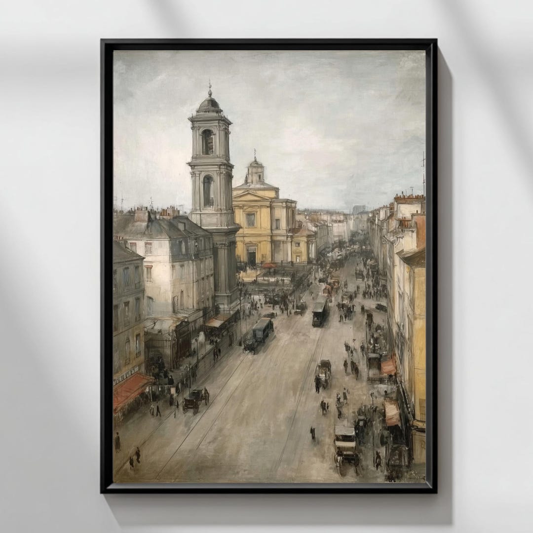 Vintage Paris Cityscape Print: Neutral Tones - Digital Download - Etsy UK