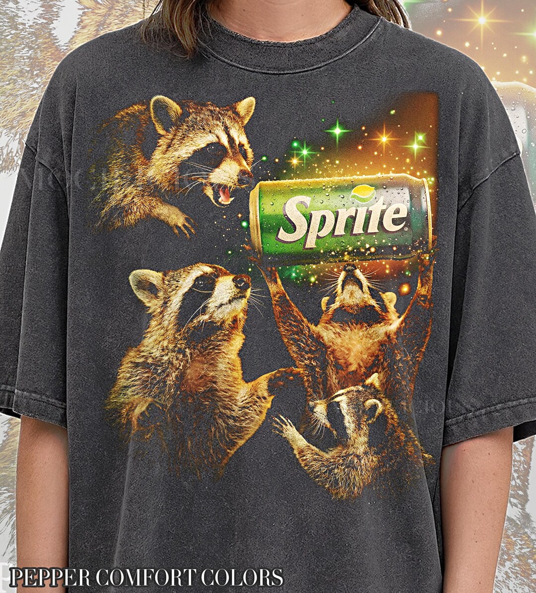 Vintage Raccoon Sprite 90s Graphic Style Comfort Colors® Tshirt, Funny ...