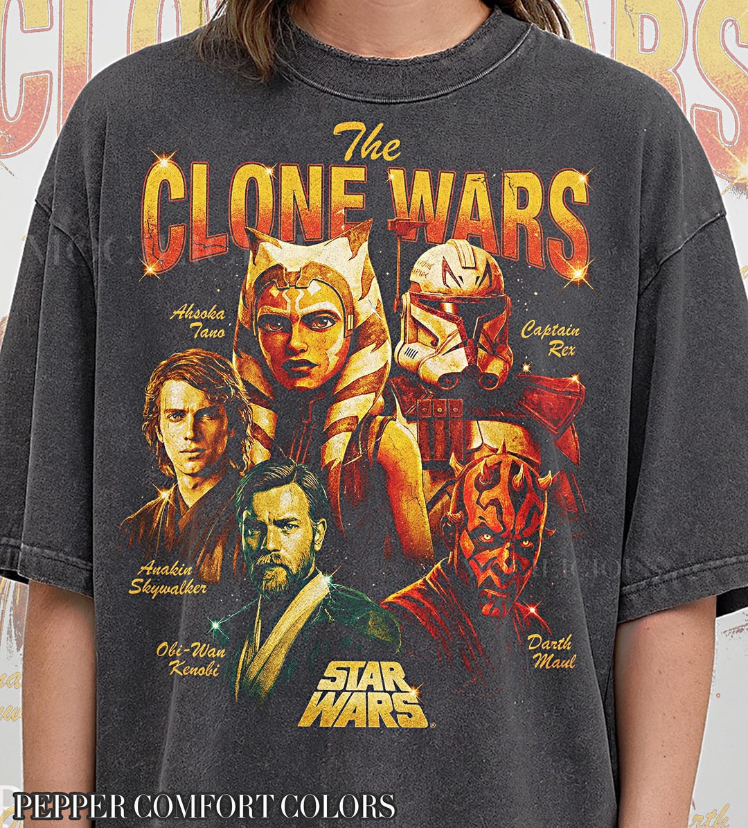 Vintage Str Wrs Clone Wars Graphic Style Comfort Colors® Tshirt, Anakin ...