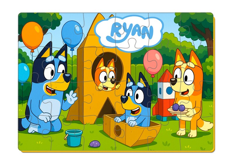Personalized Bluey Foam Puzzle – Soft Jigsaw, Custom Name Gift, Easter ...