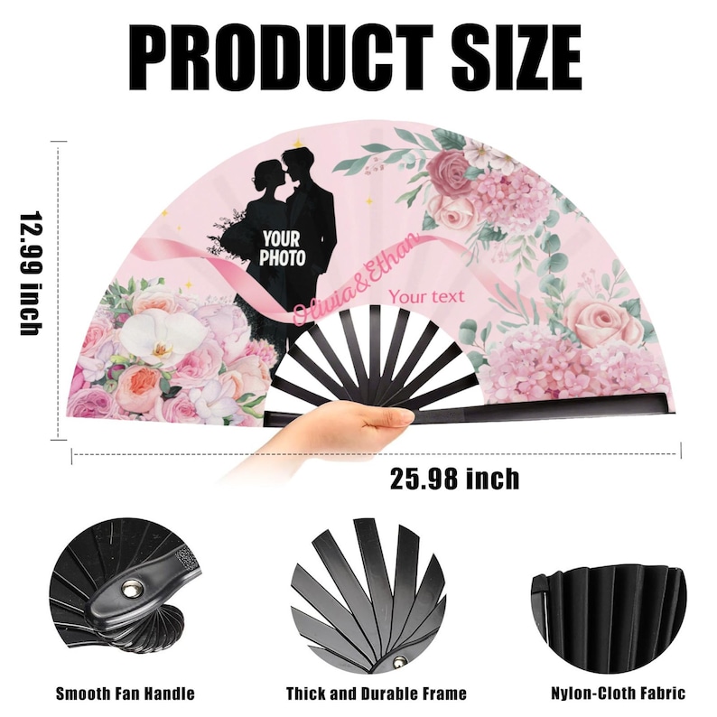 Custom Clack Fan, Custom Folding Fans for Wedding Guests — Personalized ...