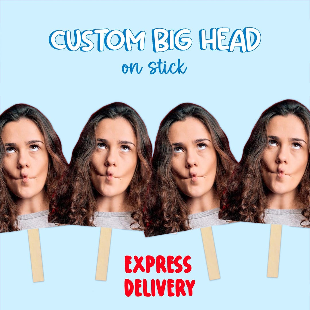 Your Face on a Stick - Custom Big Head Cutout - Face Sticks for ...