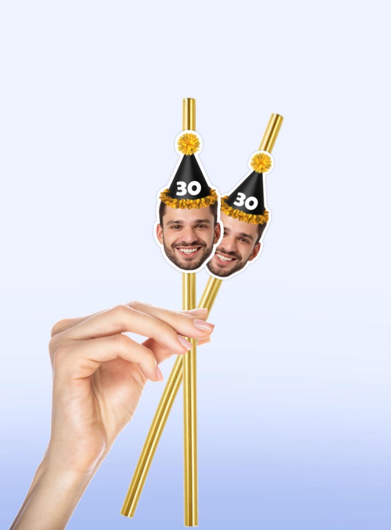 Custom Face Straws for Men – Funny Husband Birthday Party Straws ...